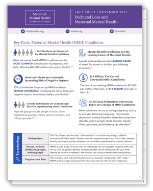 Fact Sheets — Maternal Mental Health Leadership Alliance: MMHLA