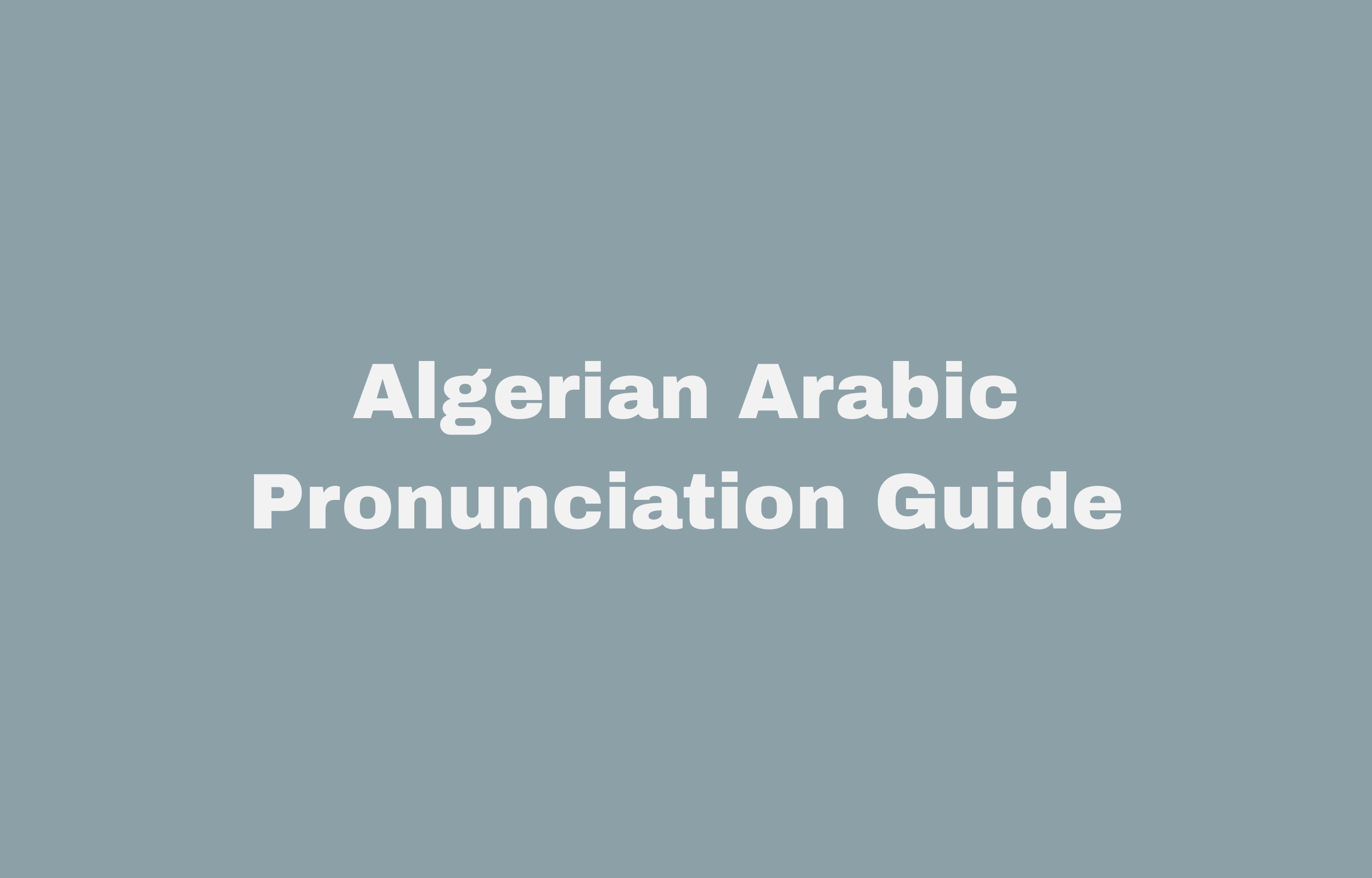 Algerian with Mona || Learn how to speak Algerian Arabic dialect