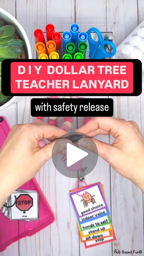 DIY Teacher Lanyard with Beads & Lanyard Visuals (Free) + Tabbed ...