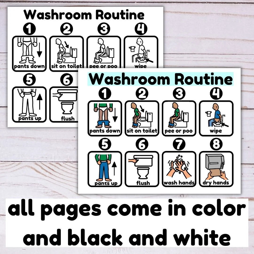 No prep toileting poster schedule for special education and autism ...