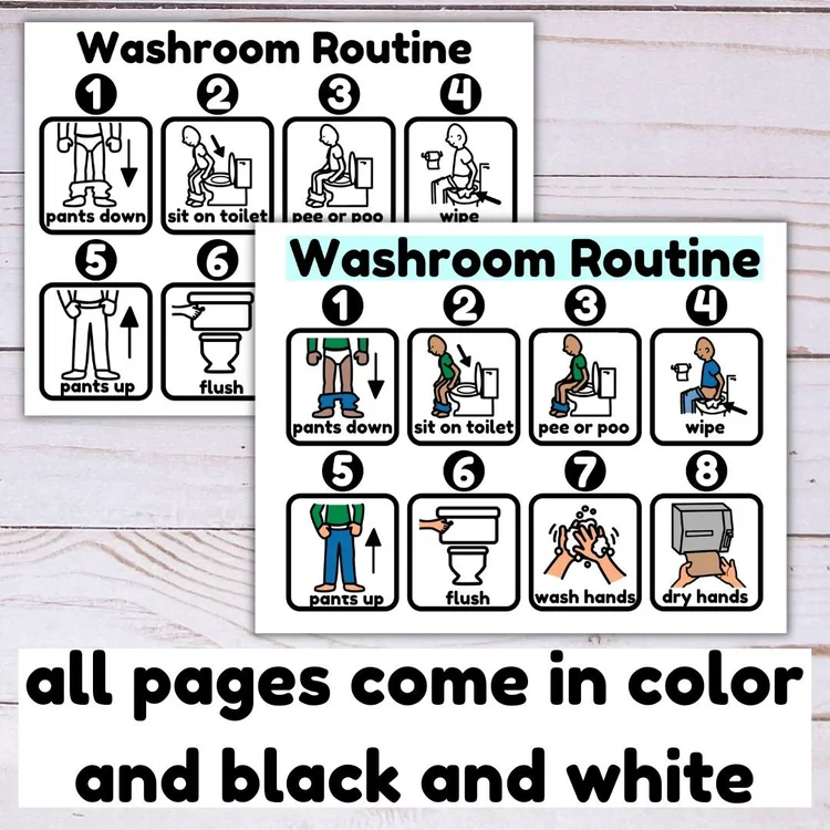 No prep toileting poster schedule for special education and autism ...