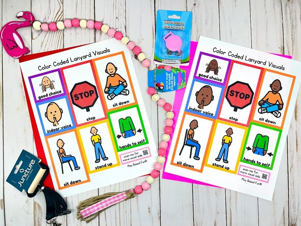 DIY Teacher Lanyard with Beads & Lanyard Visuals (Free) + Tabbed ...