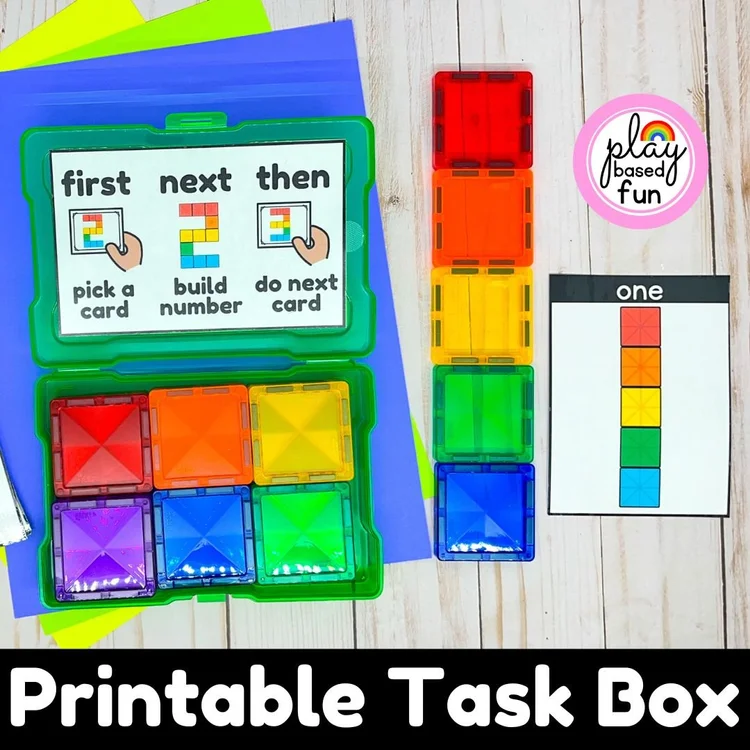 Mini Magnet Tiles Perfect For Special Education Task Boxes — PLAY BASED FUN
