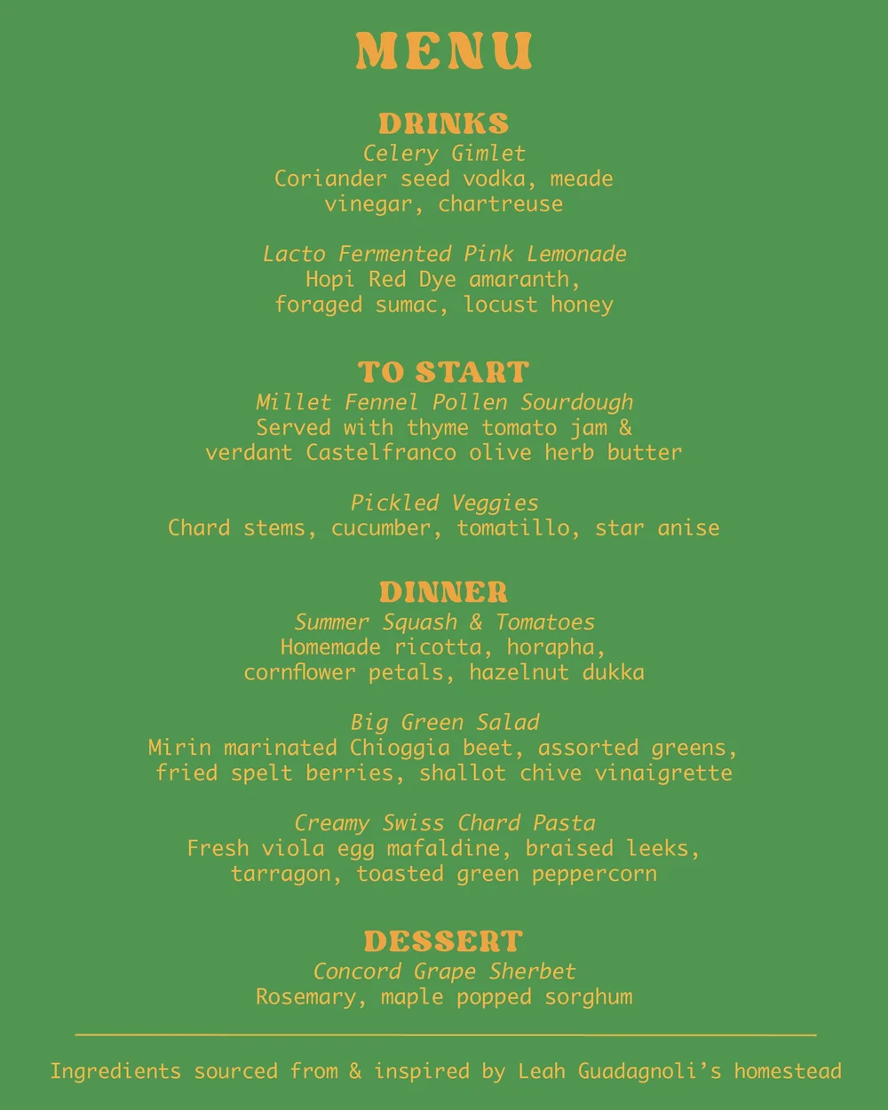 Harvest Moon Dinner — Fancy Feast Supper Club