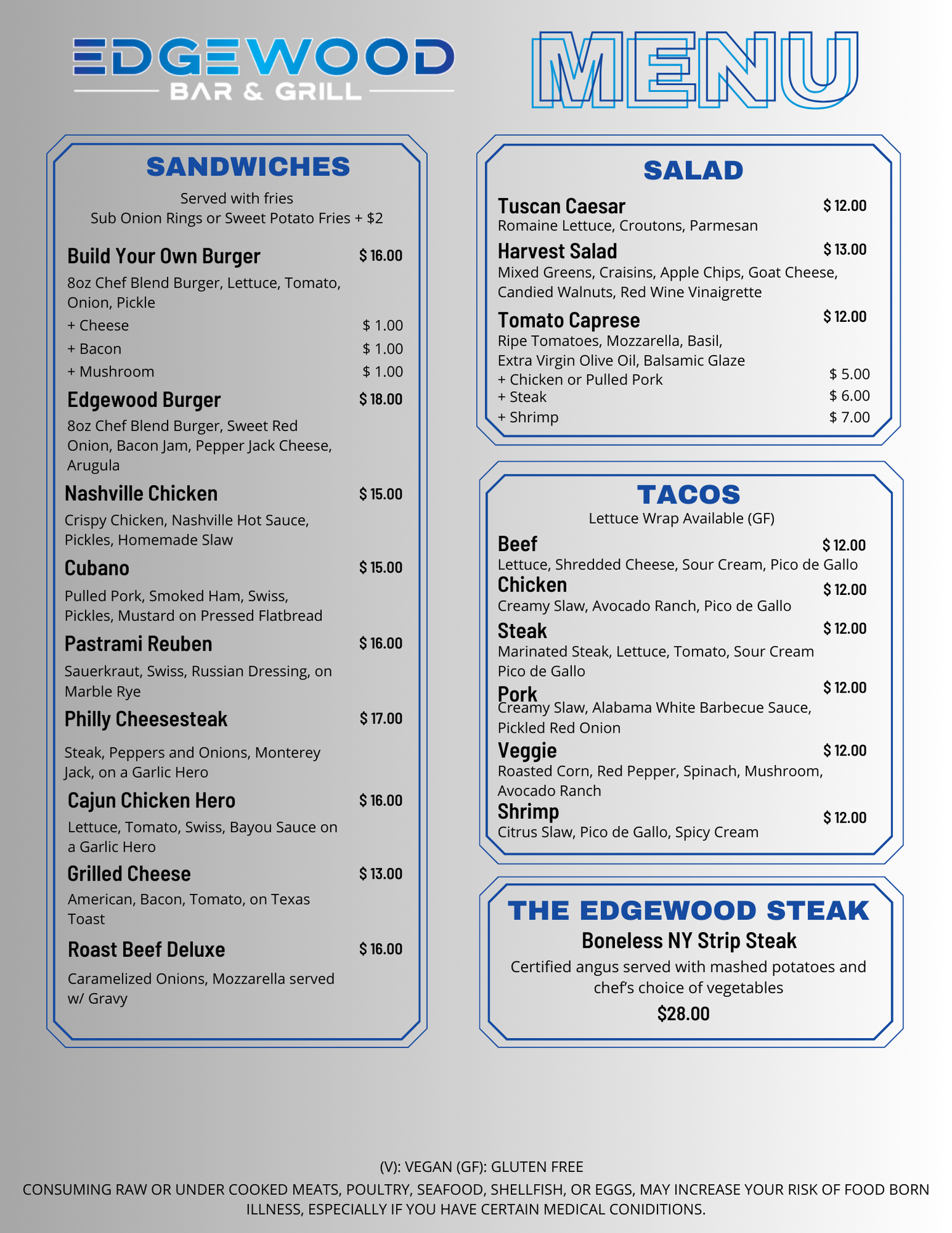 Menu — Edgewood Bar and Grill