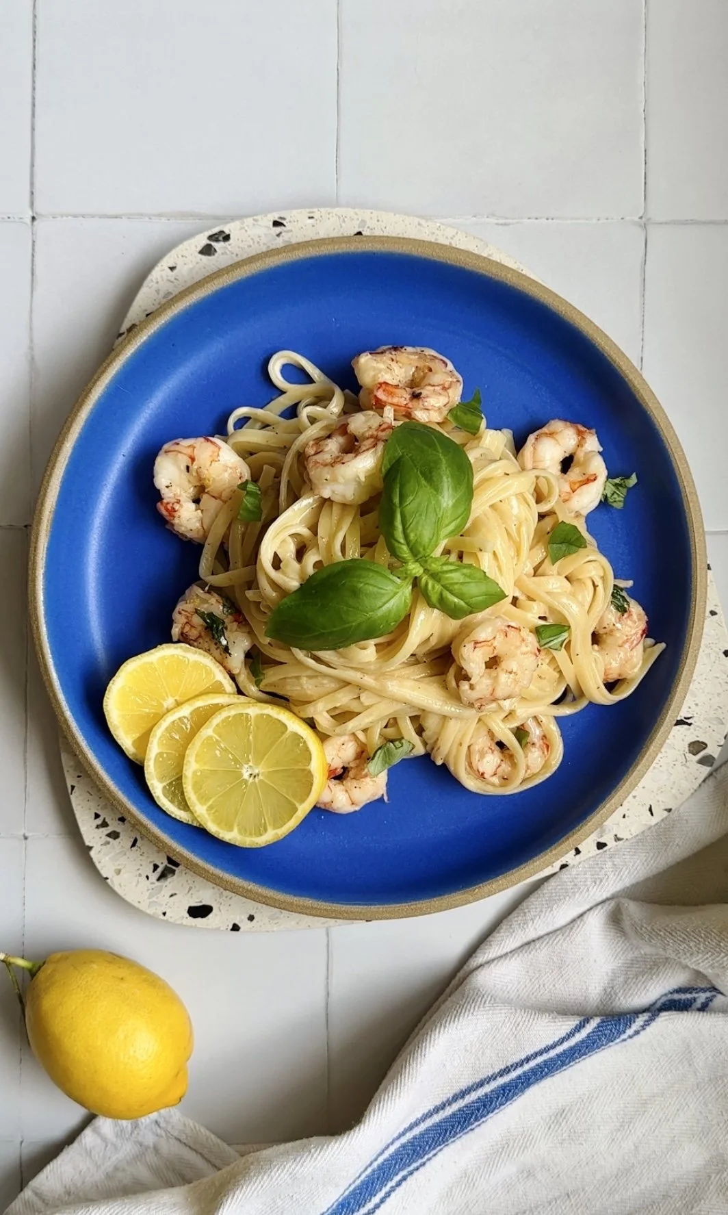 Creamy Lemon Basil Shrimp Pasta — britacooks