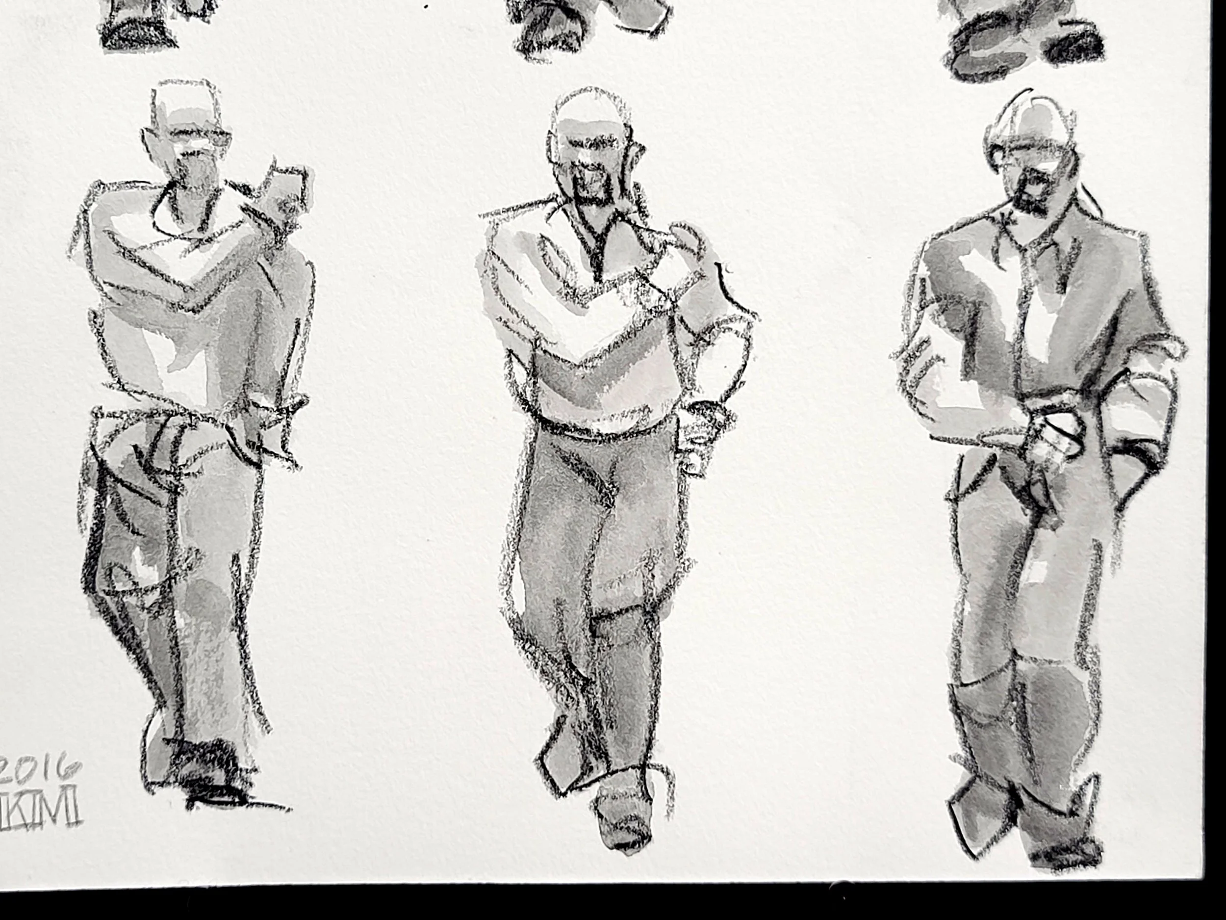 Studies or a Walking Convict, 9x12 inches crayon on Rives BFK paper by ...