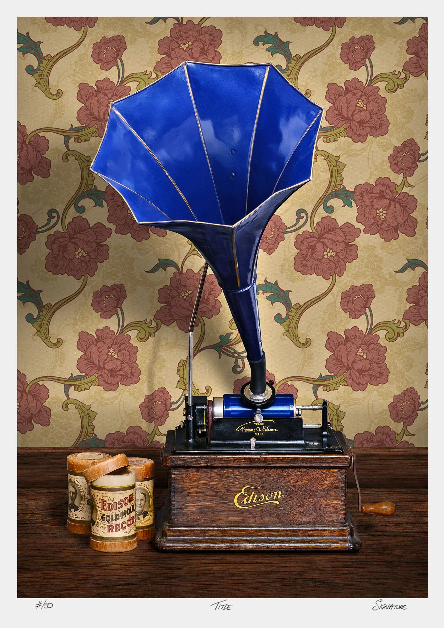 Edison Phonograph - Original Fine Art Print — Nostalgique