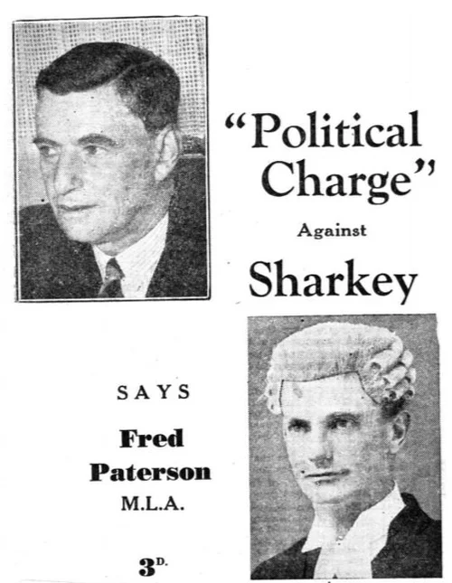 Political Charge Against Sharkey — Australian Communist Party