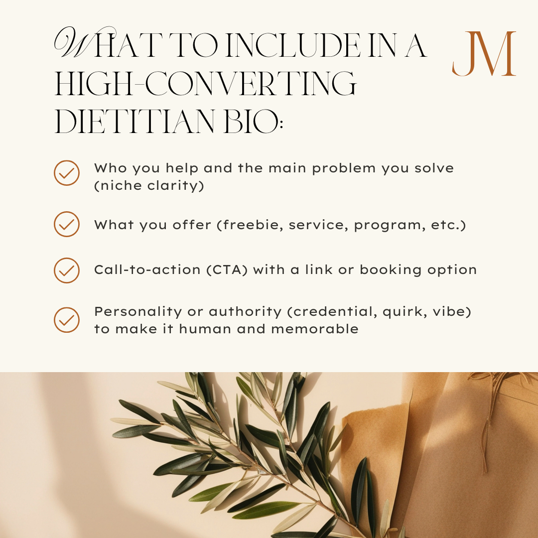 Instagram Bio Tips for Dietitians: How to Write a Clear, Compelling Bio ...