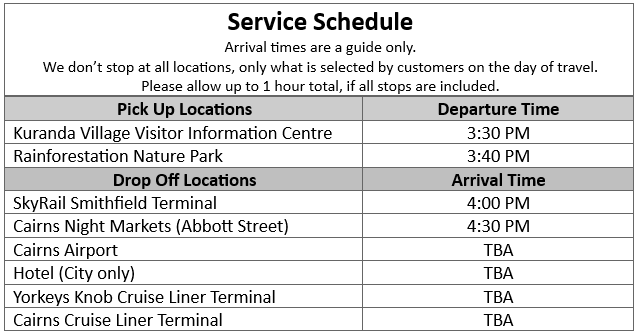 Kuranda Shuttle Bus — Coral Coast Transport