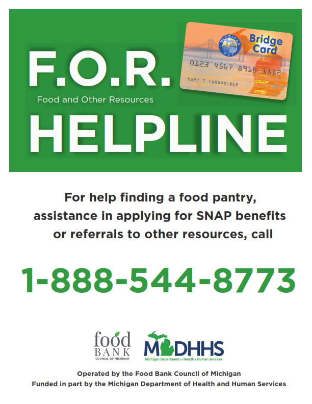 Food and Other Resources Helpline — Food Bank Council
