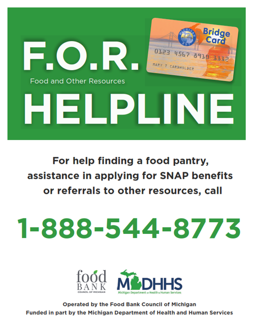Food and Other Resources Helpline — Food Bank Council