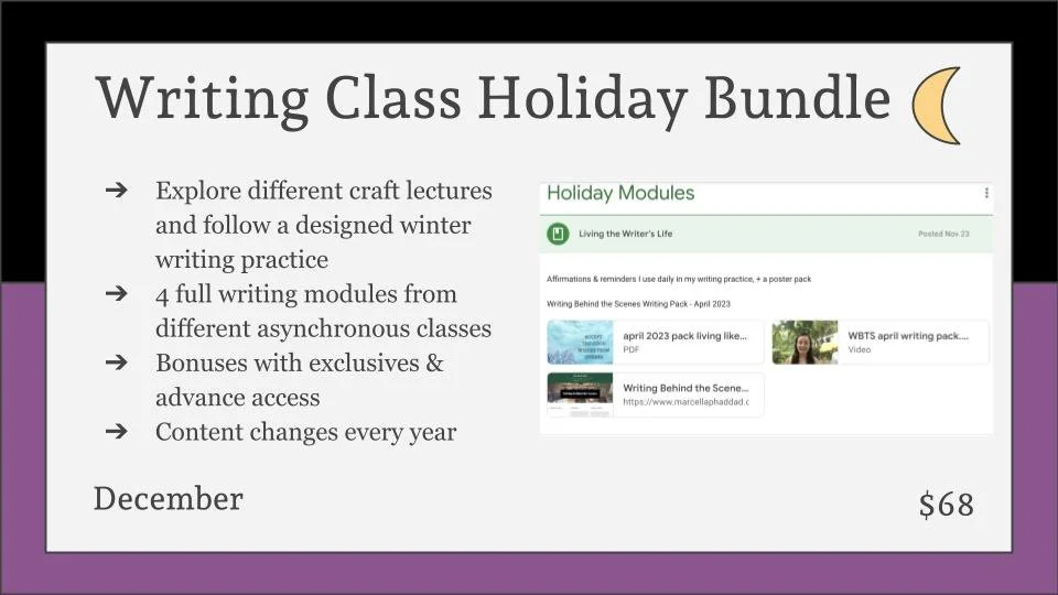 Writing Classes Info Session — Marcella Haddad