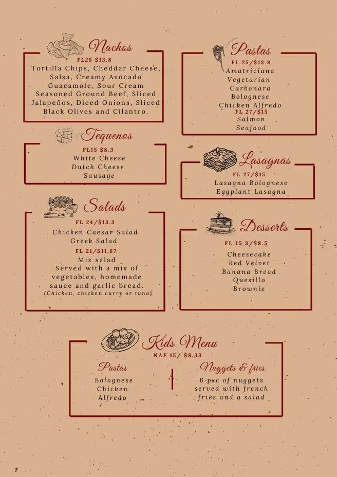 Lunch & Dinner Menu — La Boheme Curacao