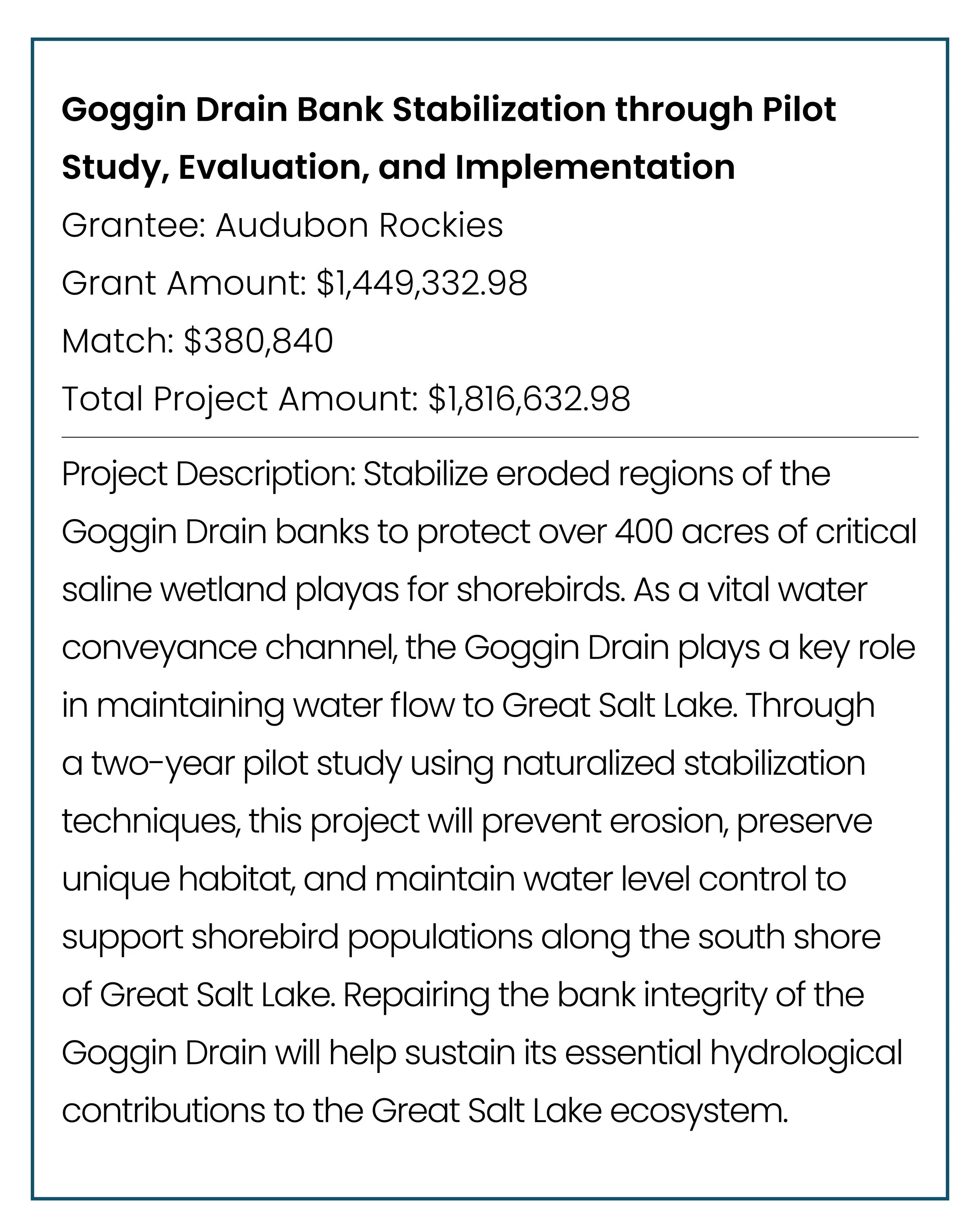 Wetland Grants — Great Salt Lake Watershed Enhancement Trust