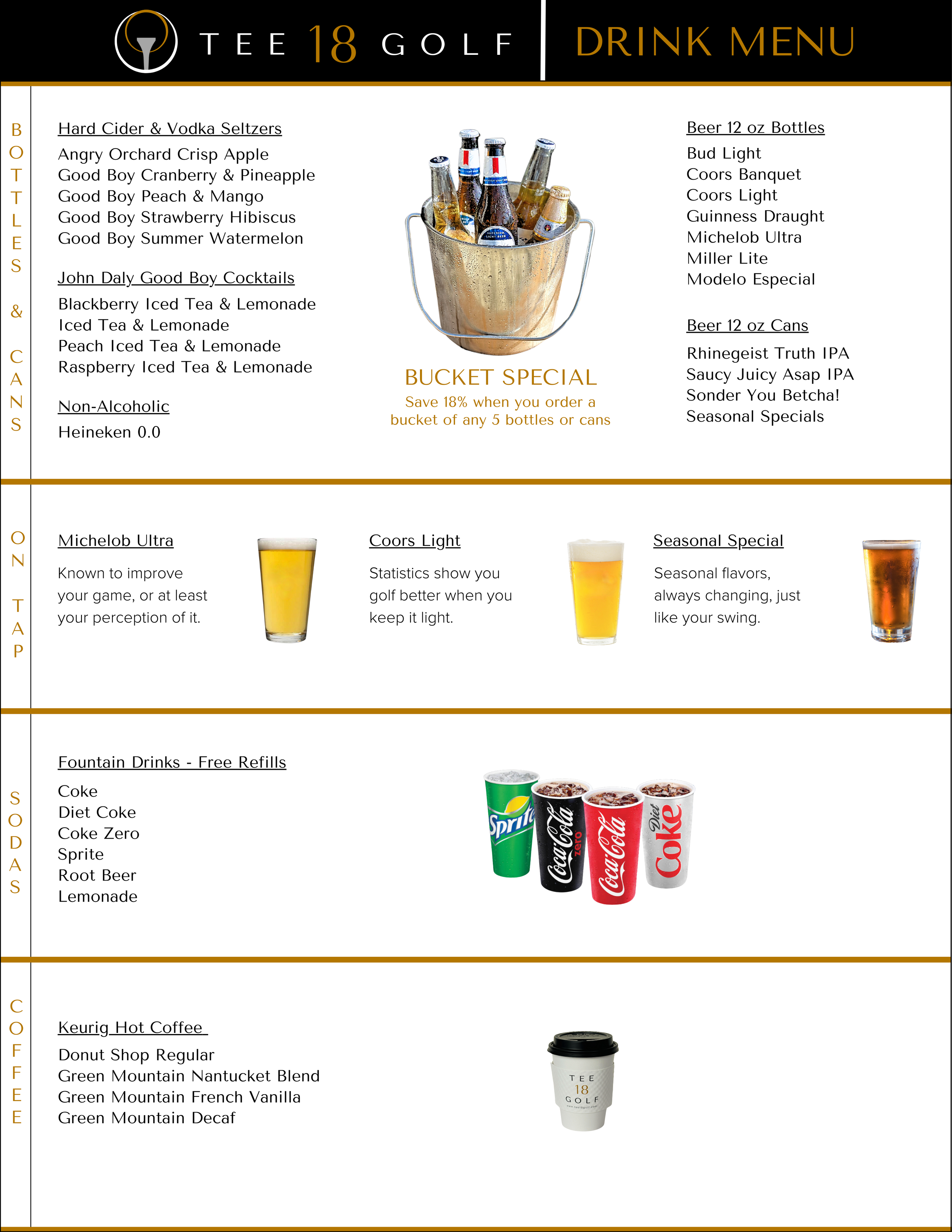 The Menu — Tee 18 Golf
