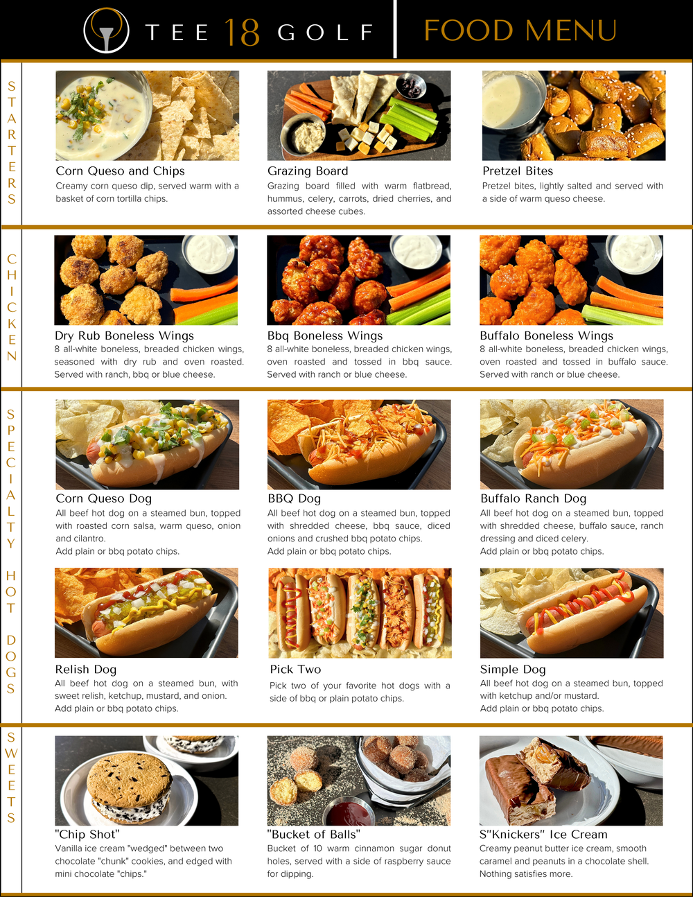 The Menu — Tee 18 Golf