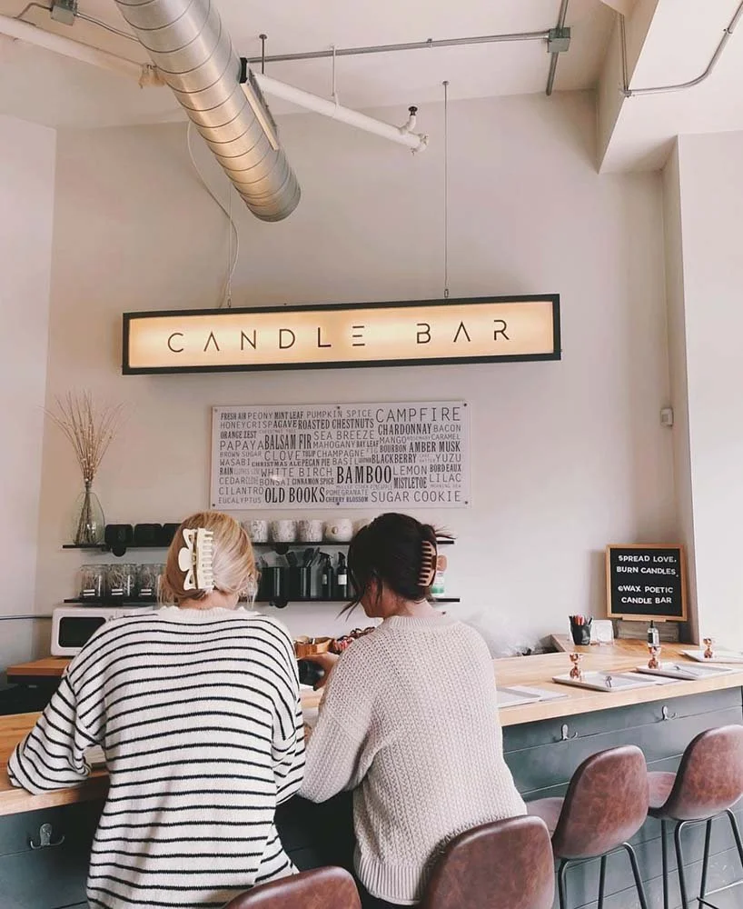 Candle Pouring — Wax Poetic Candle Bar