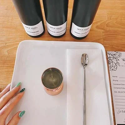 Candle Pouring — Wax Poetic Candle Bar