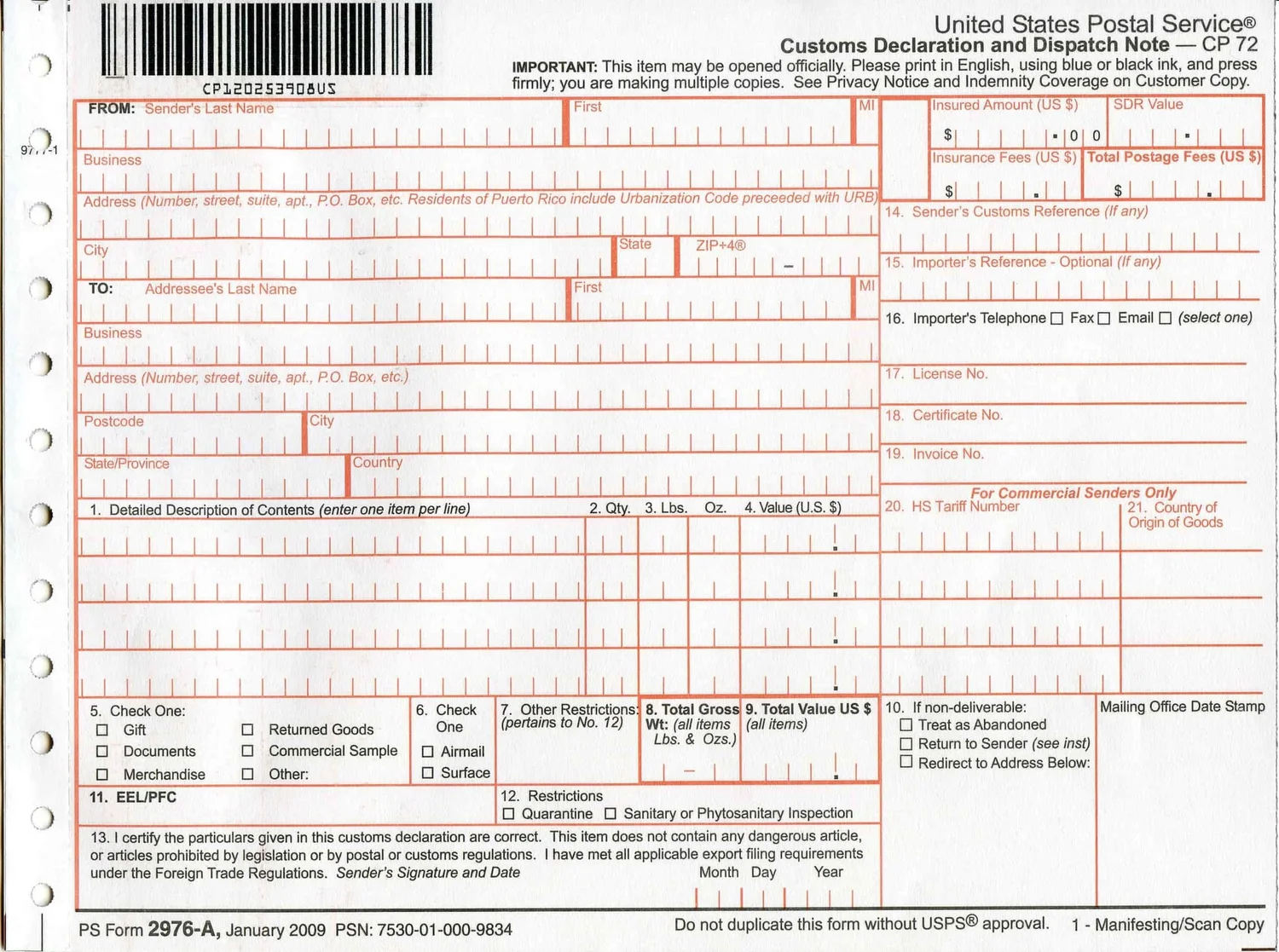 Step by step guide to filling out US Customs Forms — The Salty Rack