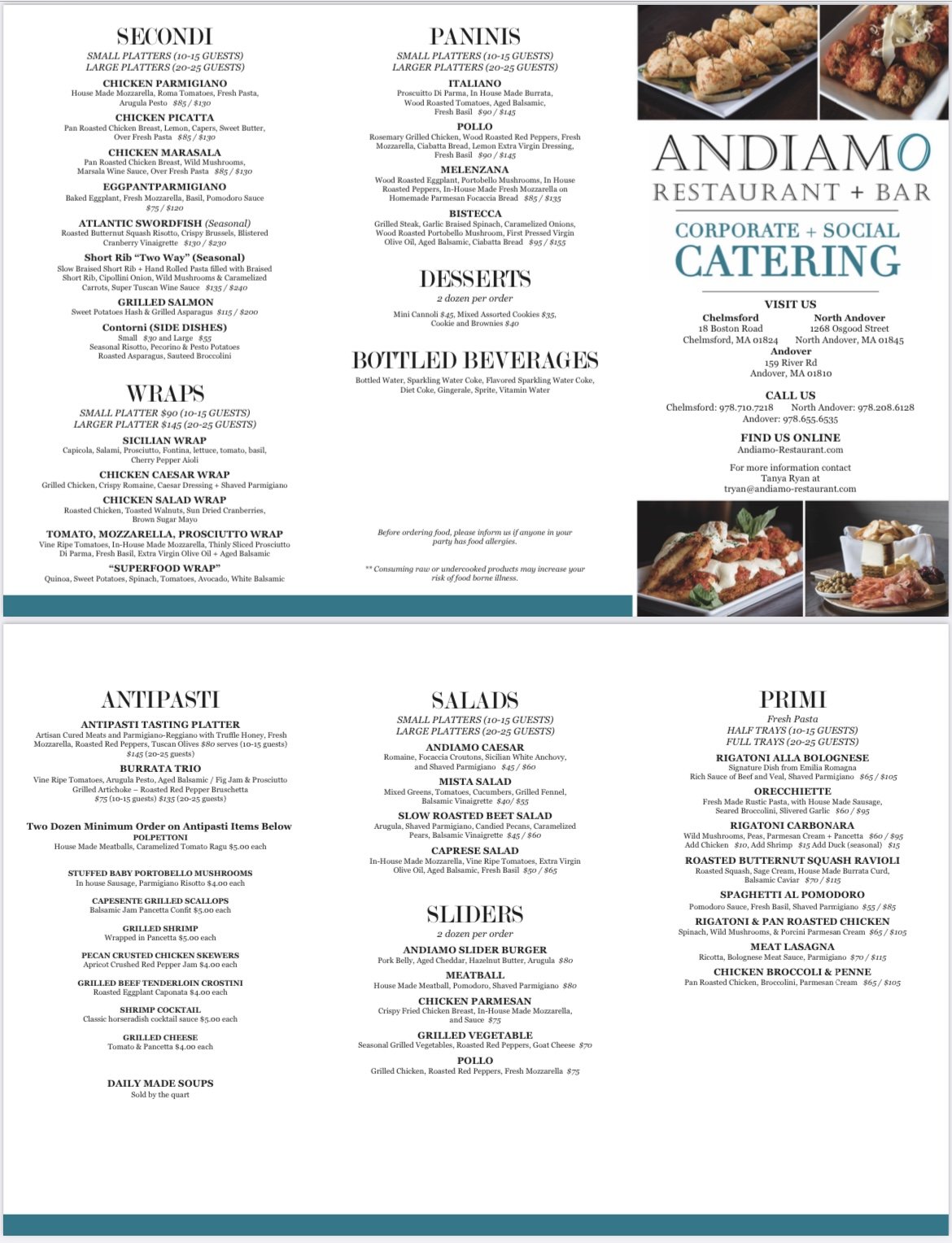 Catering — ANDIAMO RESAURANT + BAR