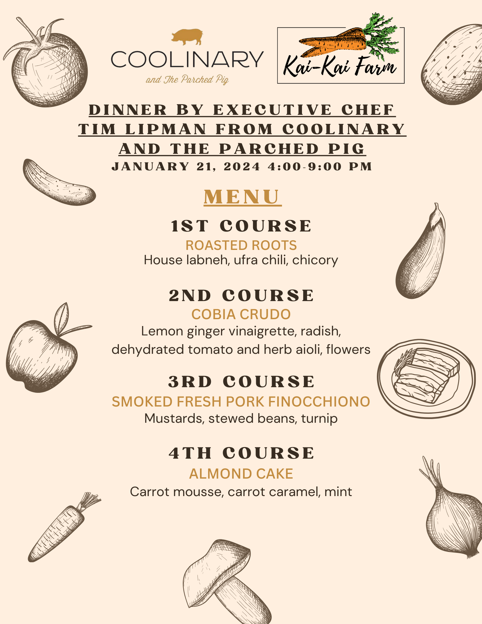 Farm-to-Table Dinner by Executive Chef Tim Lipman from Coolinary and ...