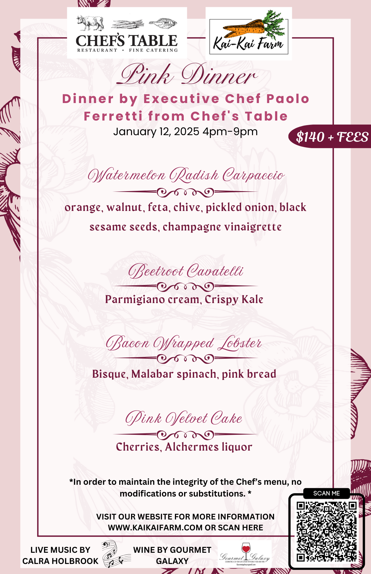 Dinner By Executive Chef Paolo Ferretti from Chef’s Table — Kai-Kai ...