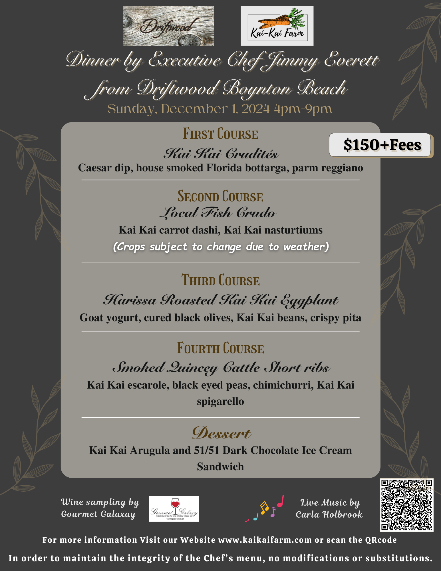 Dinner By Executive Chef Jimmy Everett from driftwood Boynton Beach ...