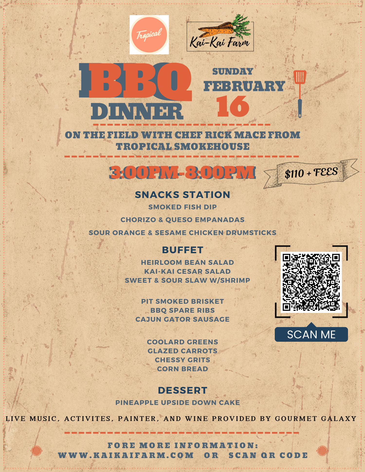 BBQ Dinner on the field with Chef Rick Mace from tropical Smokehouse ...