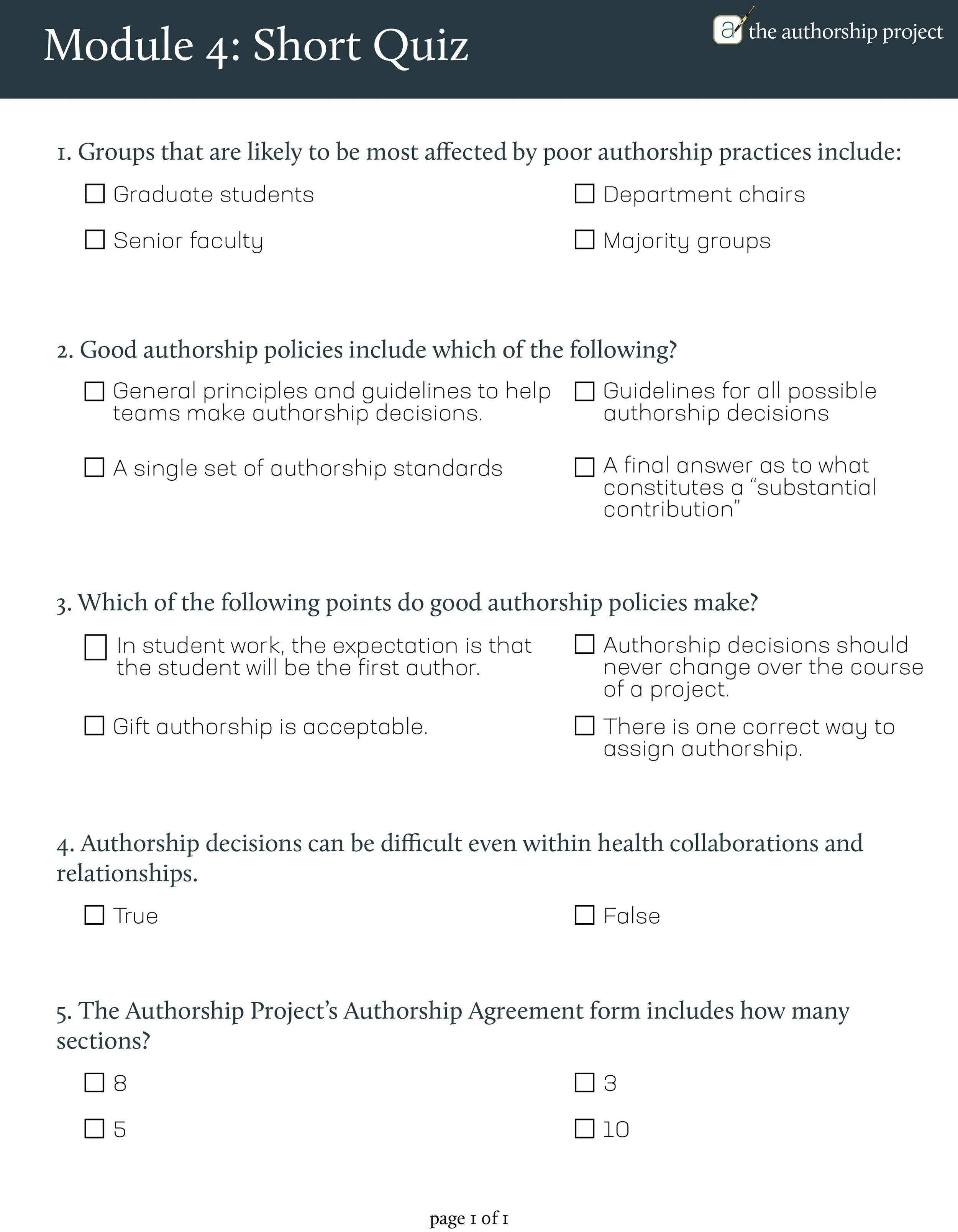 Module 4 Quiz — the authorship project