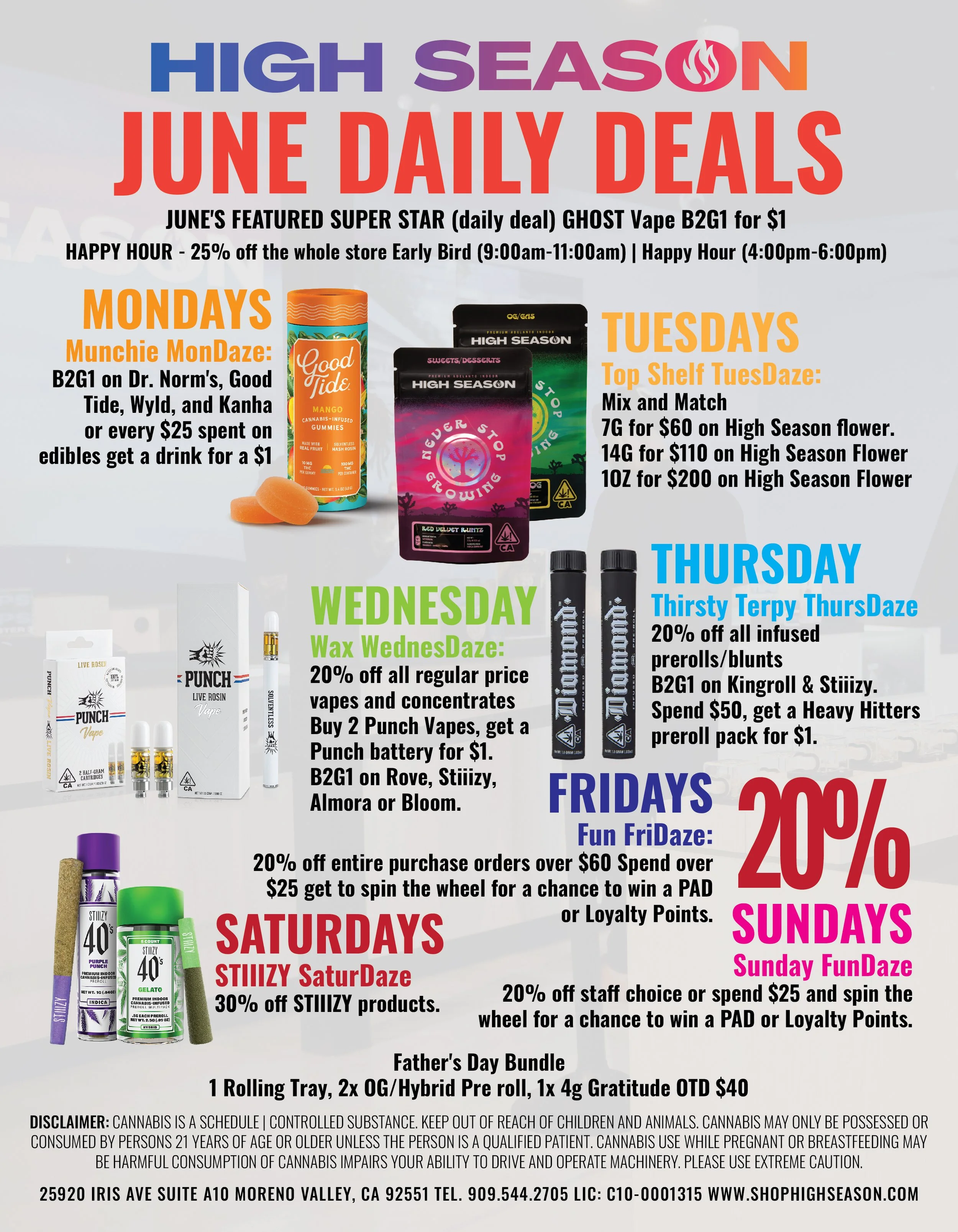 WEED DEALS & SPECIALS — HIGH SEASON