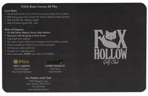 Scorecard — Fox Hollow Golf Club