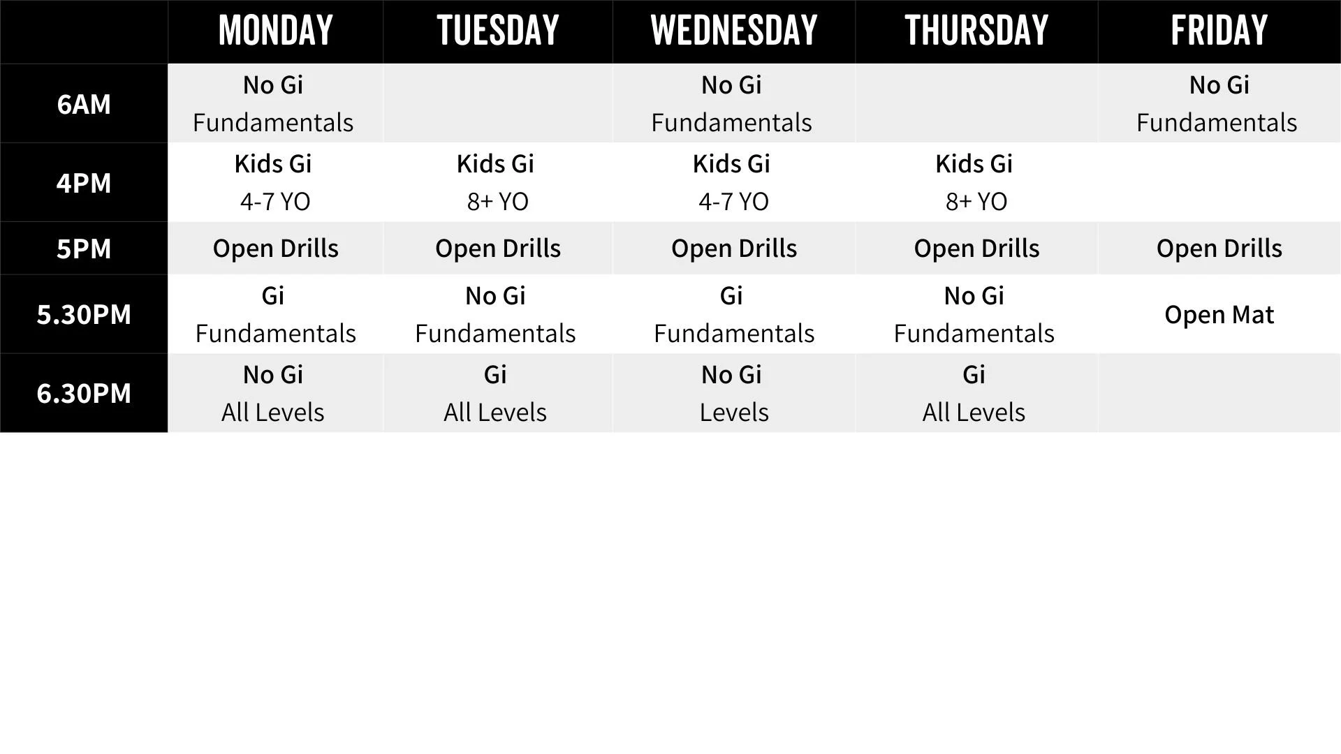 Timetable — Chess Club Kawana