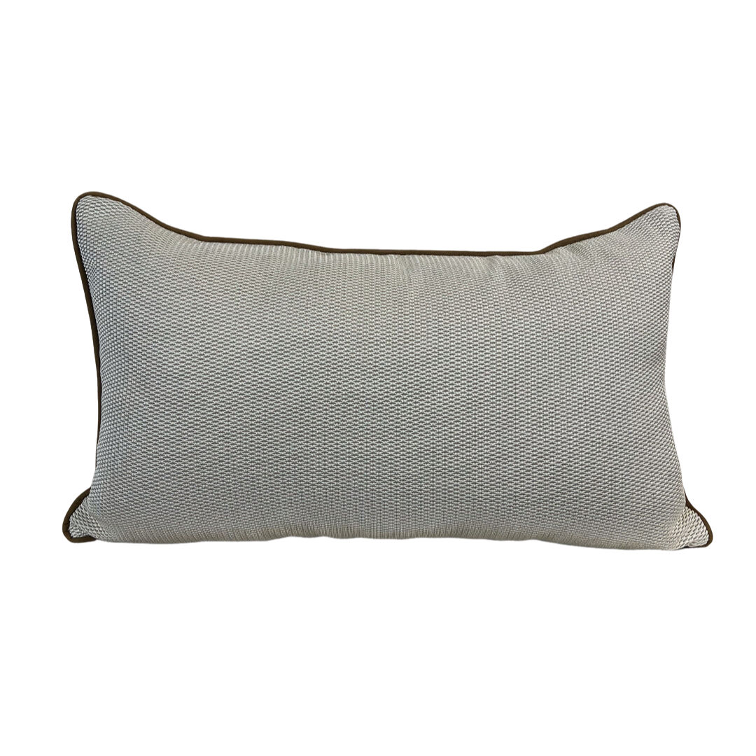 Neutral Rectangular Scatter Cushion with Contrast Brown Piping — The ...