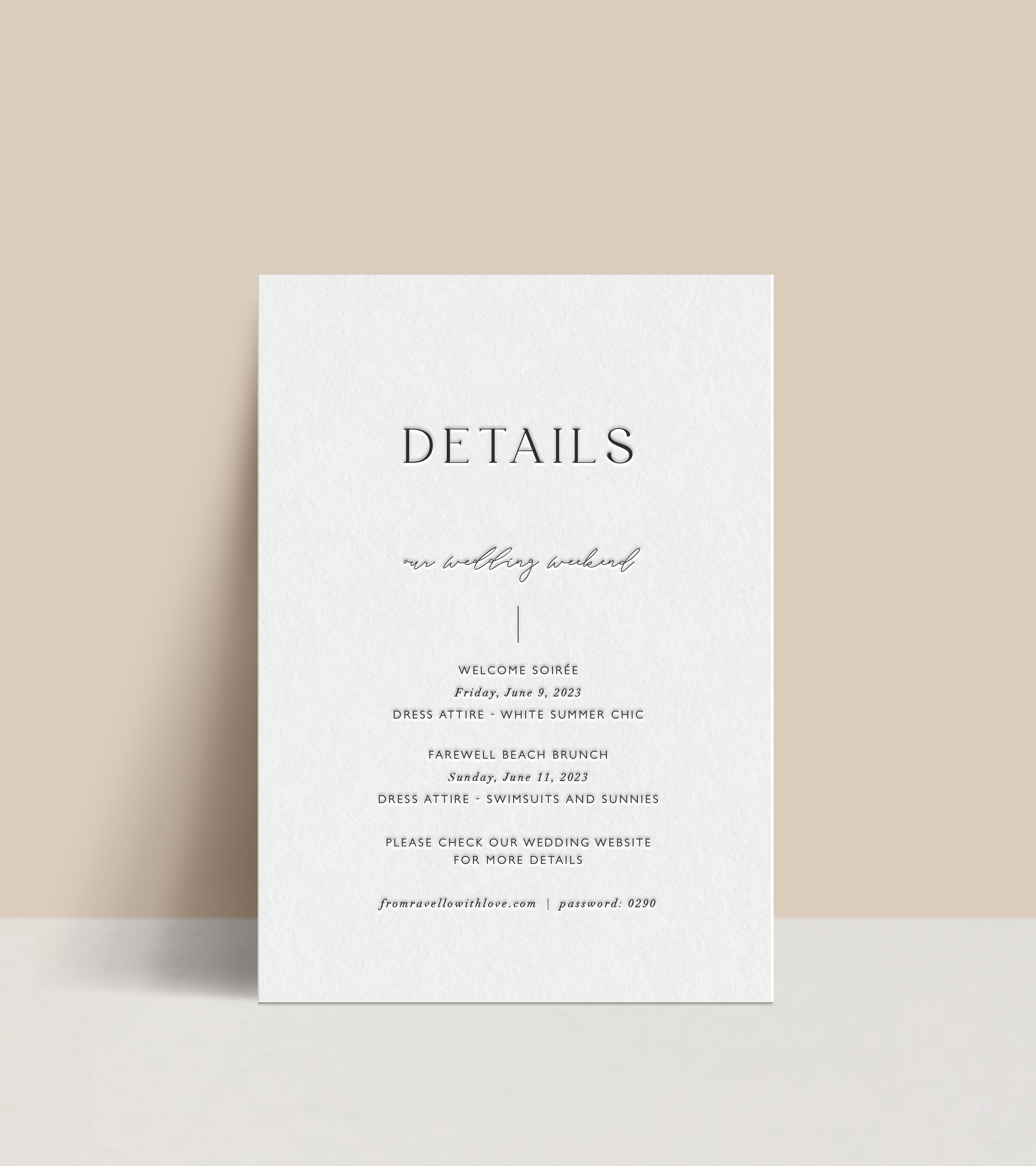 Enclosure Cards — Stamp Design Co | Luxury Wedding Stationery