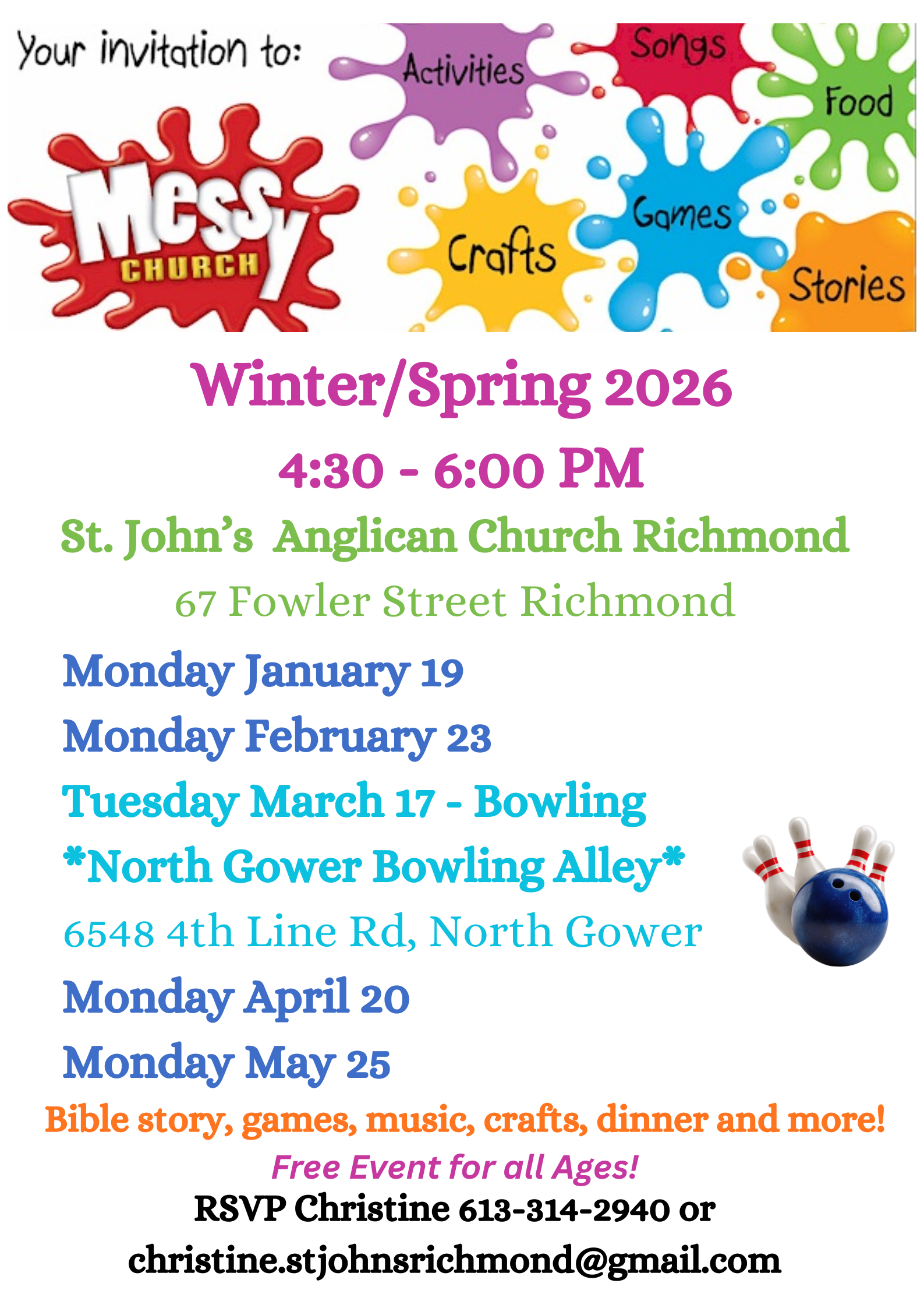 Messy Church at St. John’s Anglican Church, Richmond — Ward 21 (Rideau ...