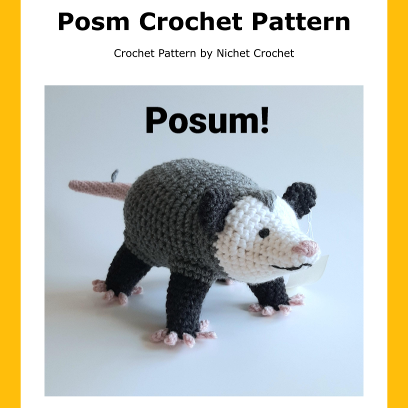 Mini Possum Crochet Pattern — Nichet Crochet - Crochet Opossums