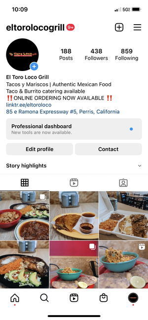 MENUS — El Toro Loco Grill