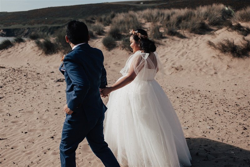 Elopement beach wedding in Devon — EMMA BARROW