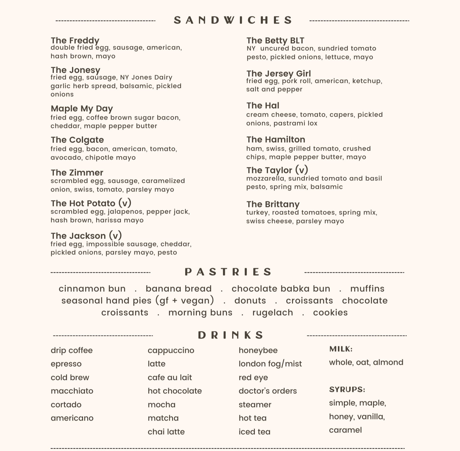 menu — Flour & Salt