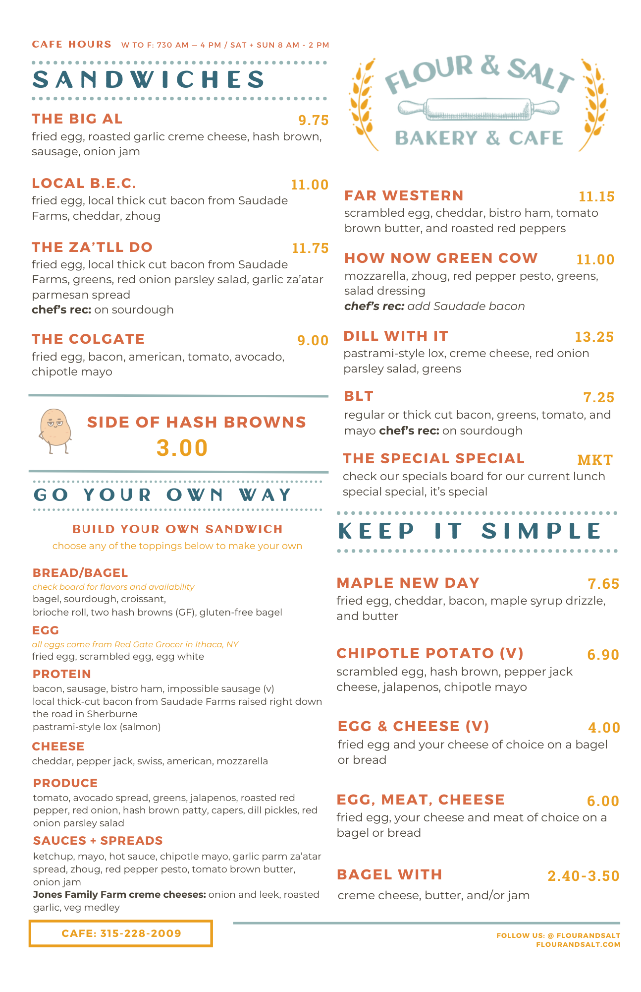 menu — Flour & Salt