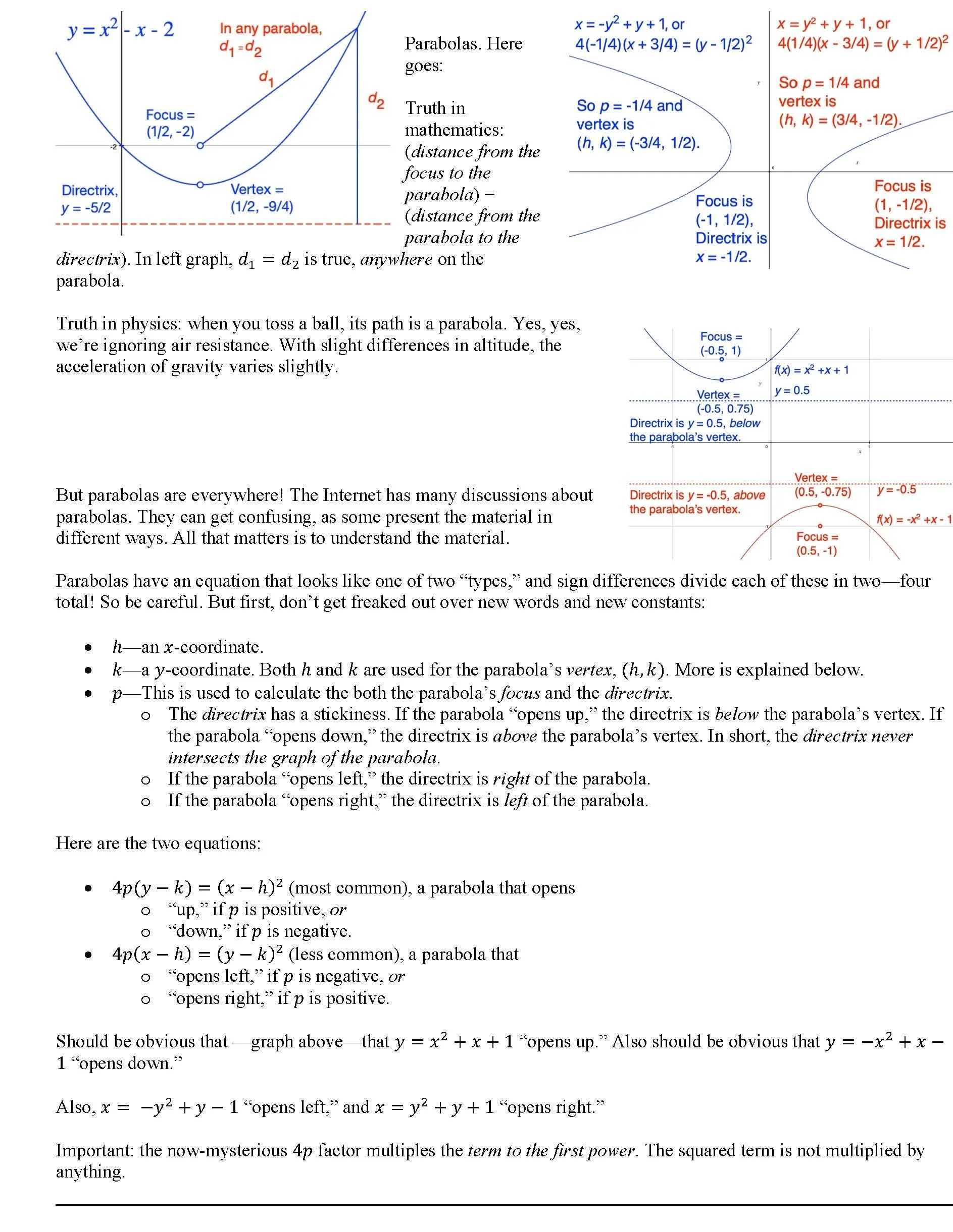 Math is fun! Fun and problem-solving with parabolas, ellipses ...