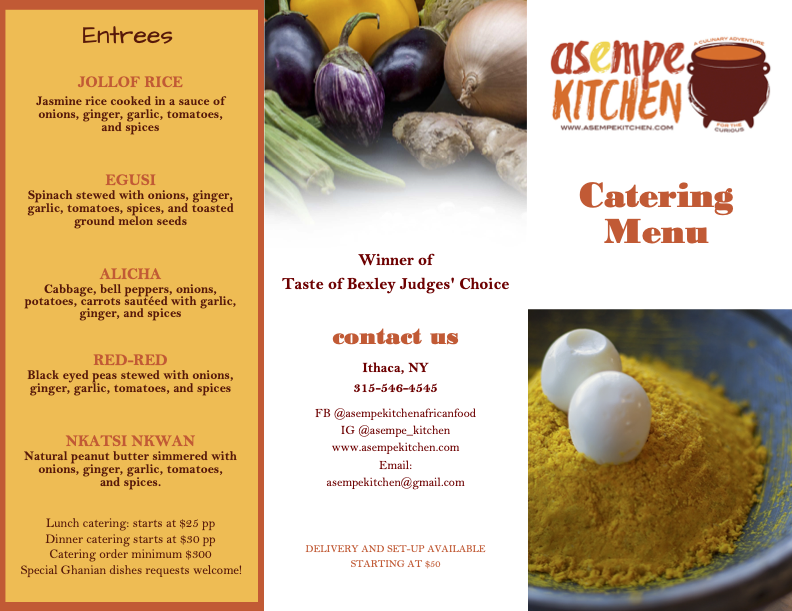 Menu — Asempe Kitchen - West African Pop-Ups, Catering & Cooking ...