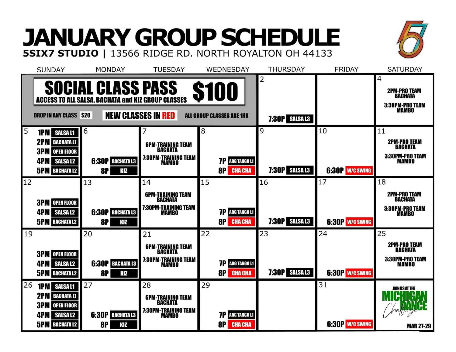 Calendar — 5SIX7 Studio