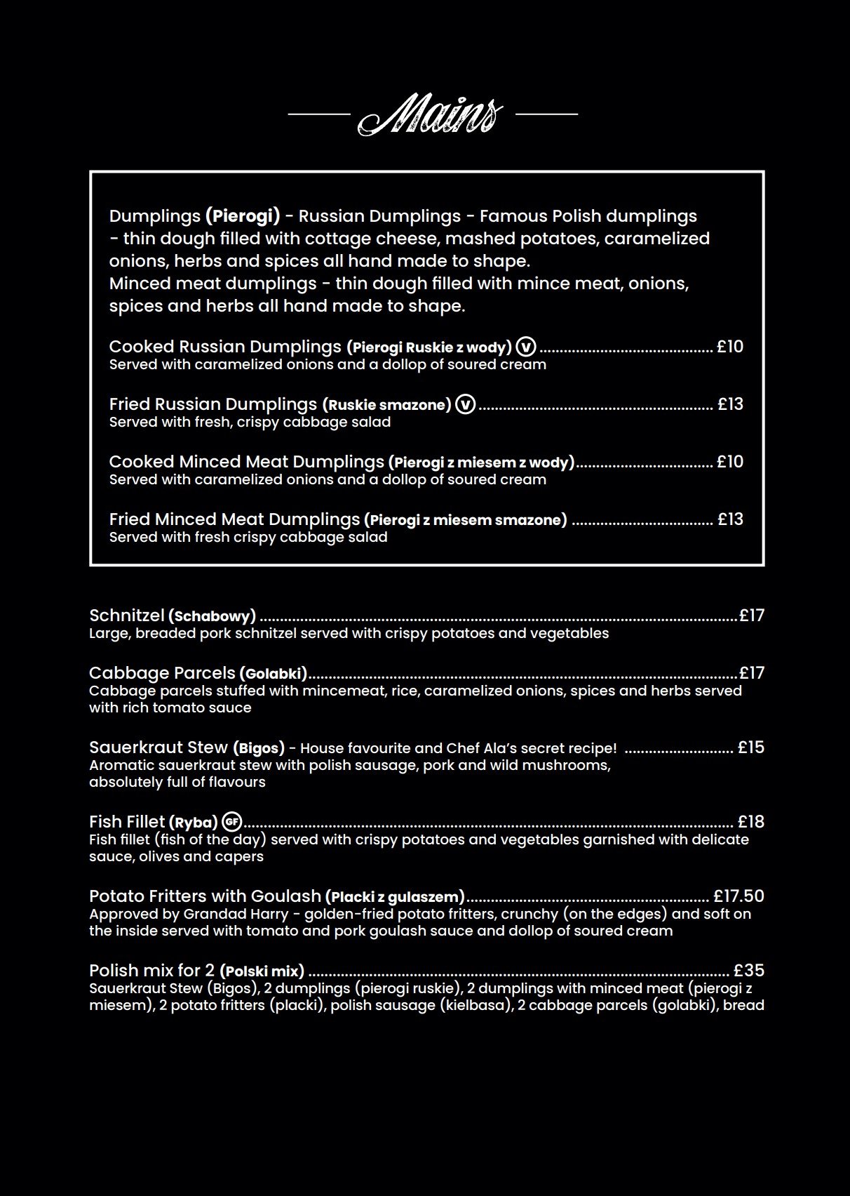 Menus — The Honeypot Bramhall