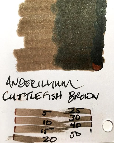 Ink Review: Anderillium Cuttlefish Brown fountain pen ink — Inky ...