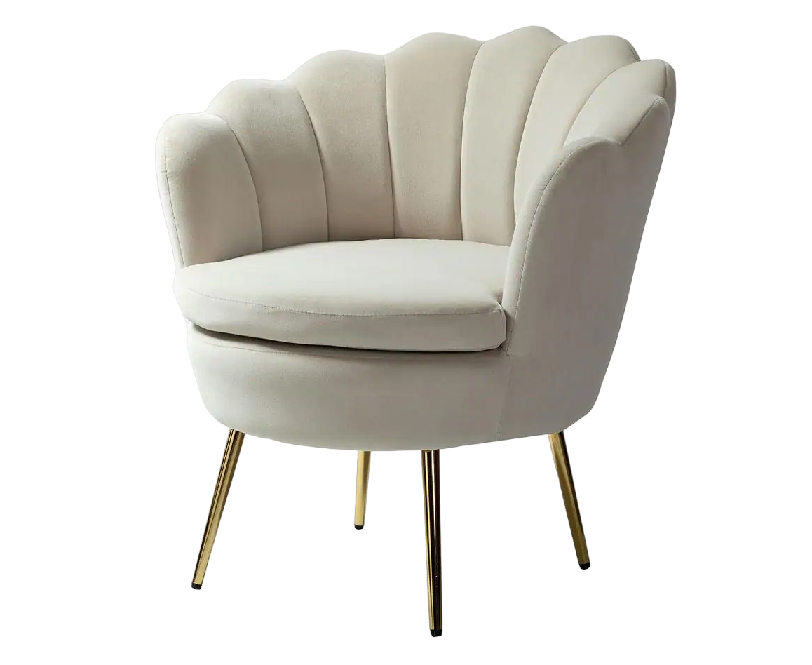Ivory "Shell" Velvet Loveseat — Karley's Rentals