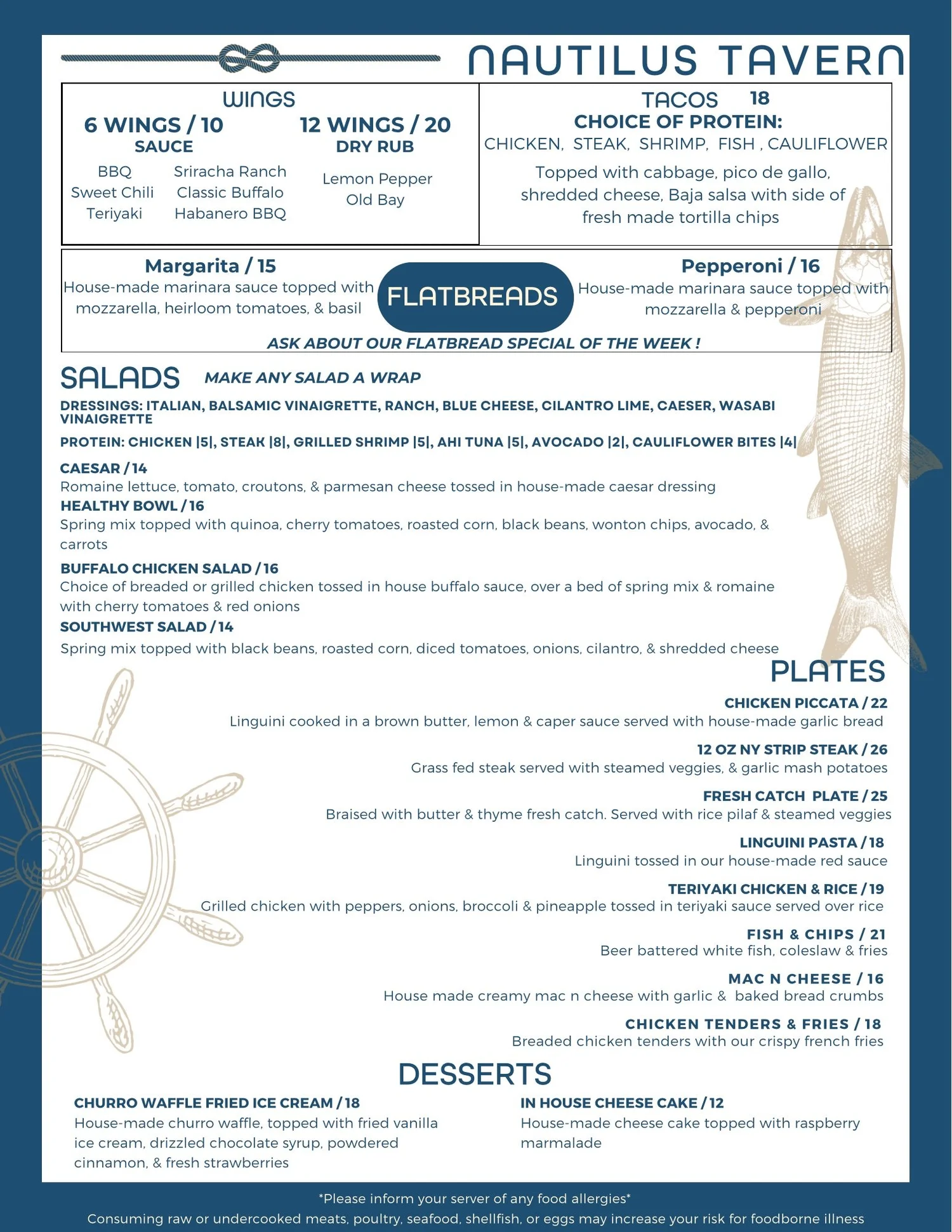 Menu — Nautilus Tavern