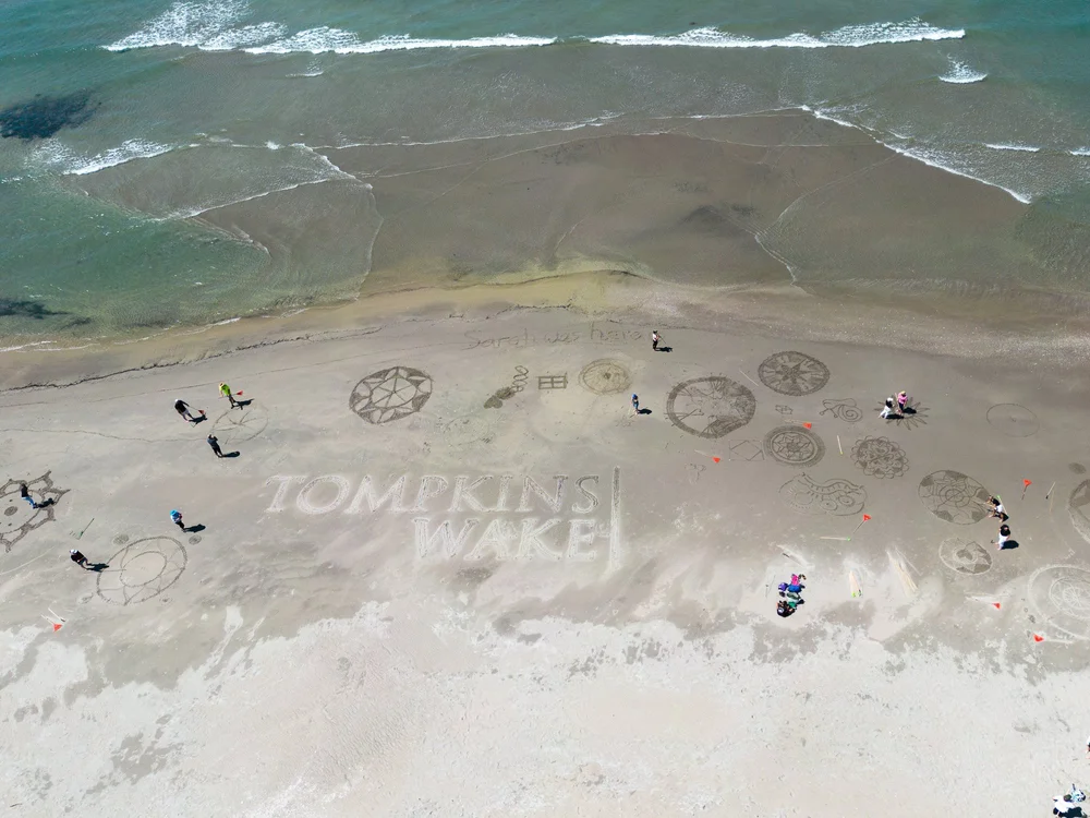 Tompkins Wake Team Building — Rake Healing - New Zealand Sand Artist